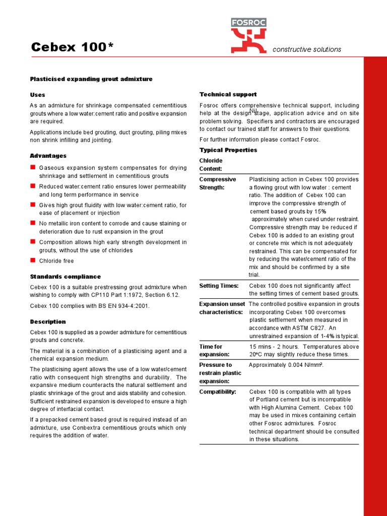 HK Cebex 100 | PDF | Concrete | Cement