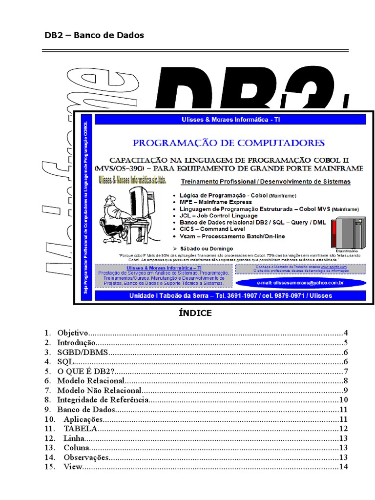 DB2 - Banco de Dados - Apostila | PDF | SQL | Tabela (banco de dados)