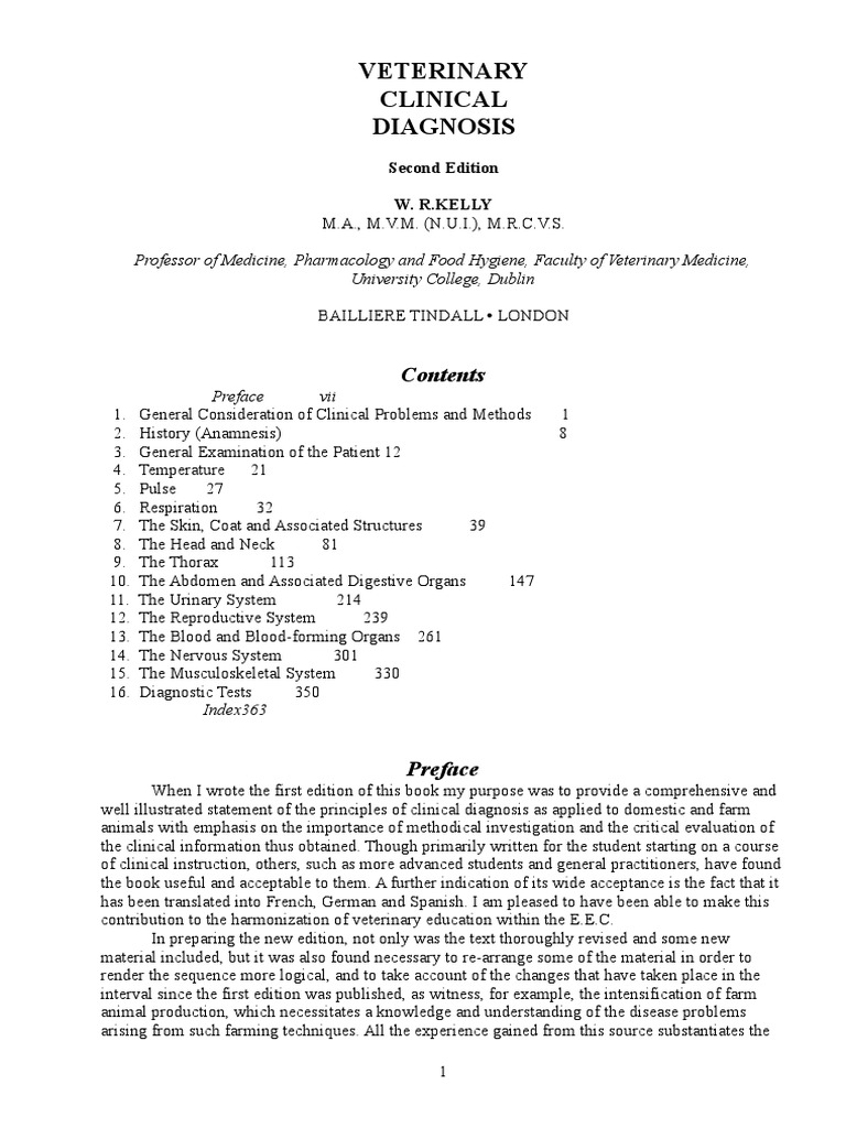 Veterinary Clinical Diagnosis | PDF | Medical Diagnosis | Physical ...