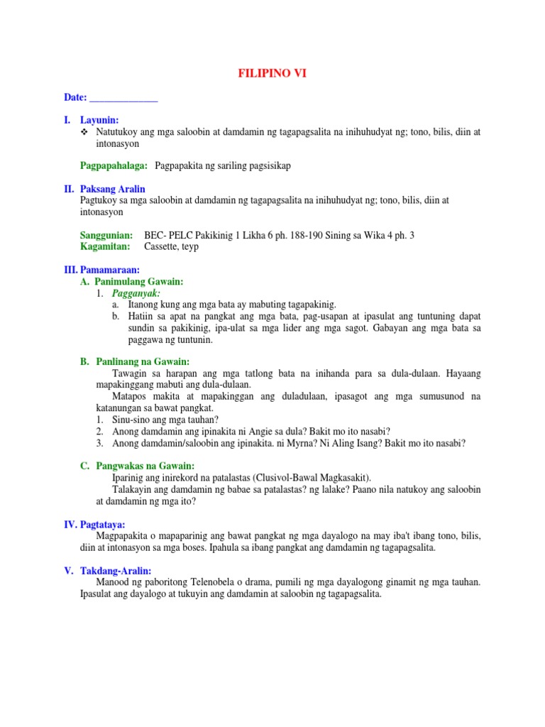 LP 6 1-Grading Filipino Vi | PDF