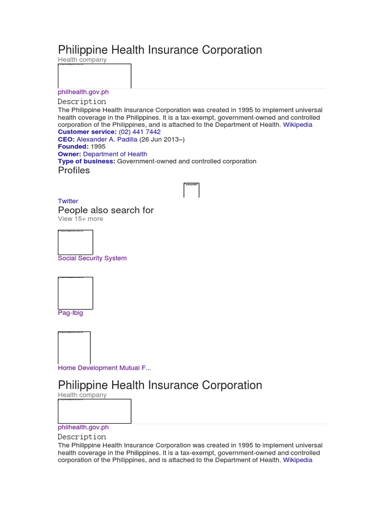 Philippine Health Insurance Overview | PDF | Health Care | Service ...