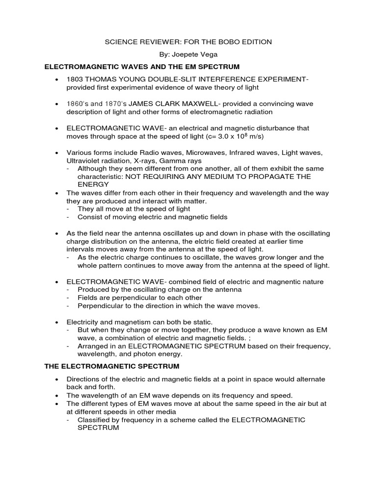 Electromagnetic Waves and The em Spectrum | PDF | Electromagnetic ...