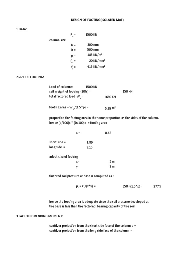 Design of Isolated Mat Footing | PDF | Materials Science | Solid Mechanics