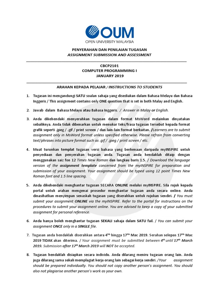 Penyerahan Dan Penilaian Tugasan | PDF