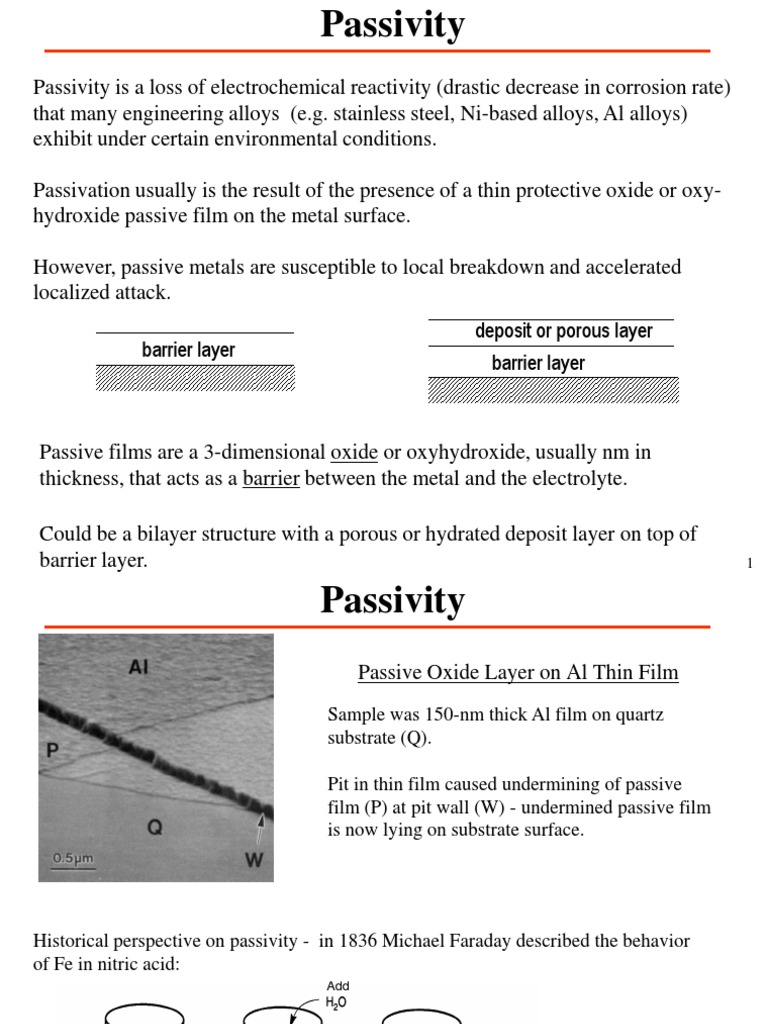 Corrosion Lecture 4-Passivity | PDF | Corrosion | Stainless Steel