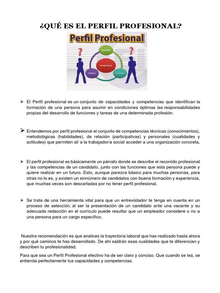Definición y Redacción del Perfil Profesional | PDF | Plan de estudios ...