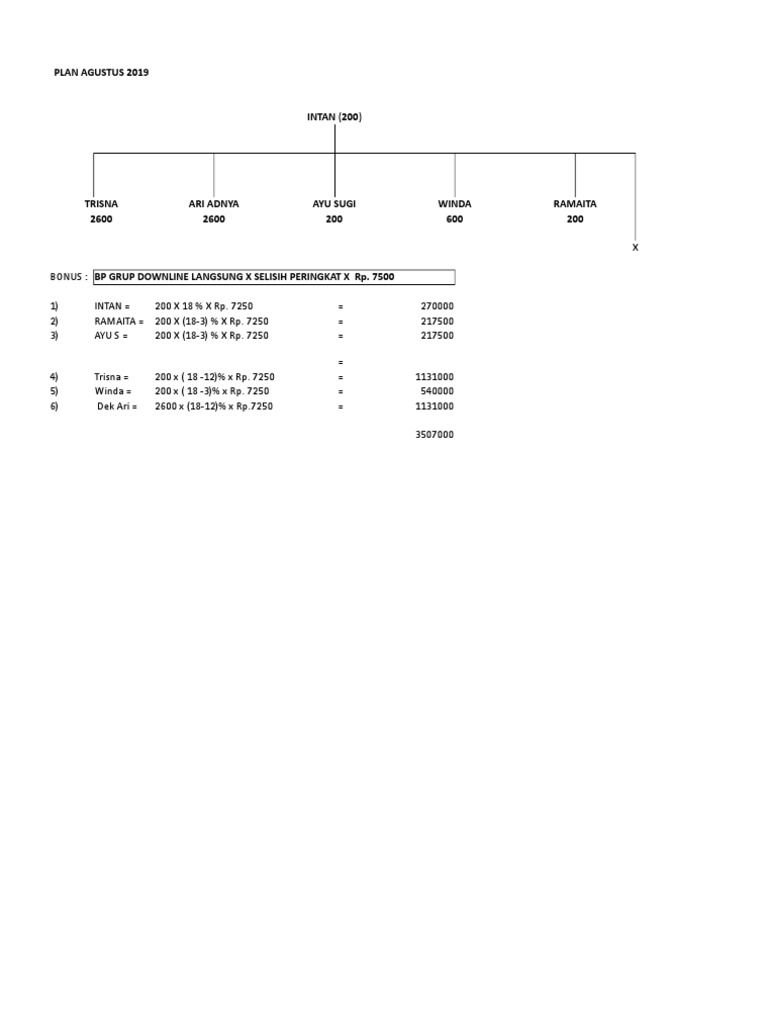 August 2019 Bonus Plan Calculations | PDF