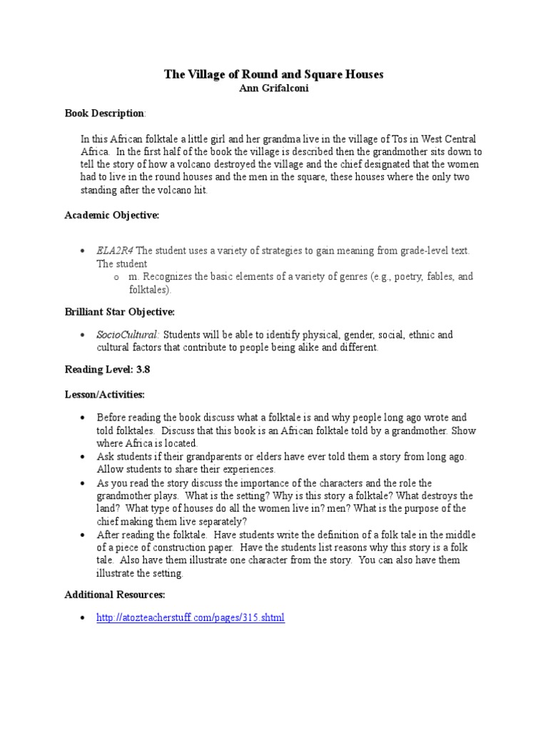 The Village of Round and Square Houses | PDF