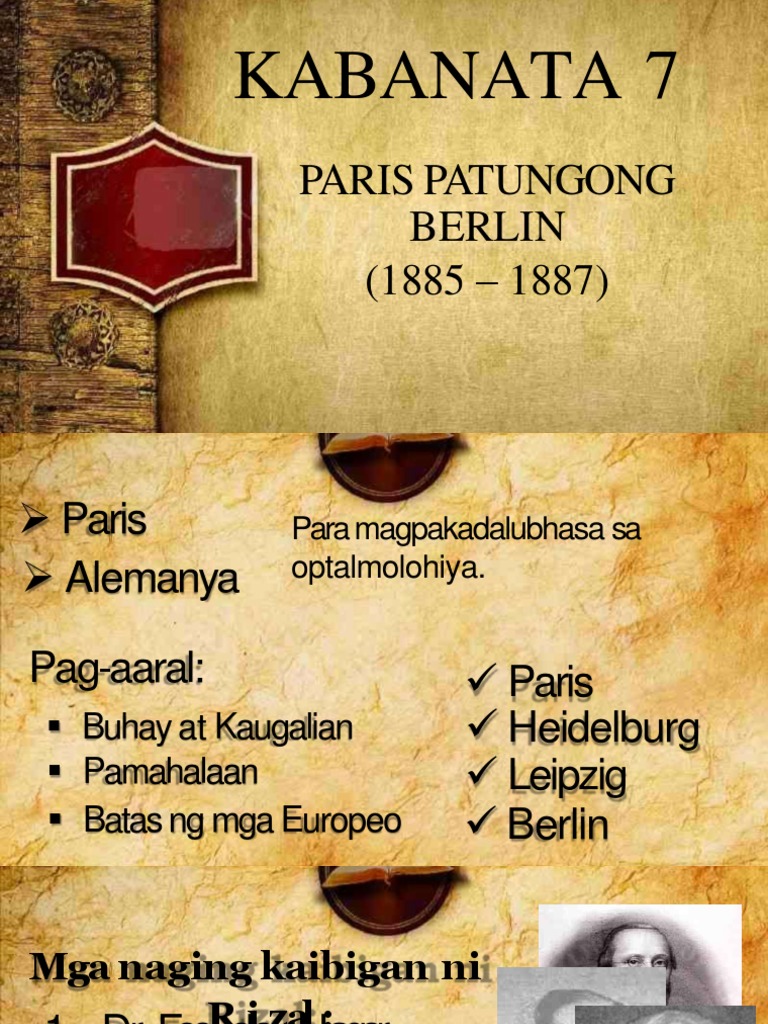 Kabanata 7: Paris Patungong Berlin (1885 - 1887) | PDF