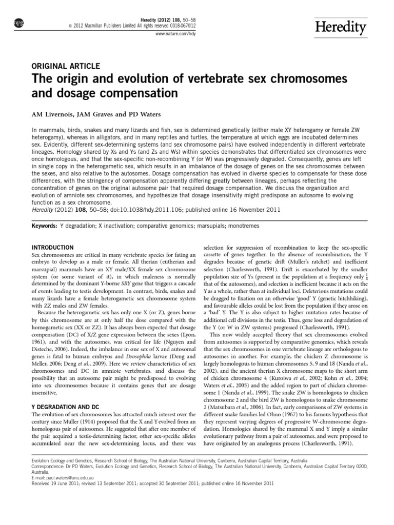 Sex Origin Vertebrates Download Free Pdf Sex Gene