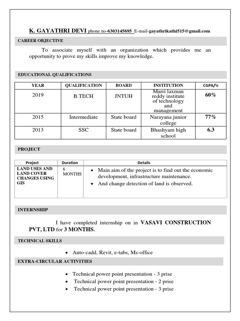 Gayathri Devi Resume | PDF