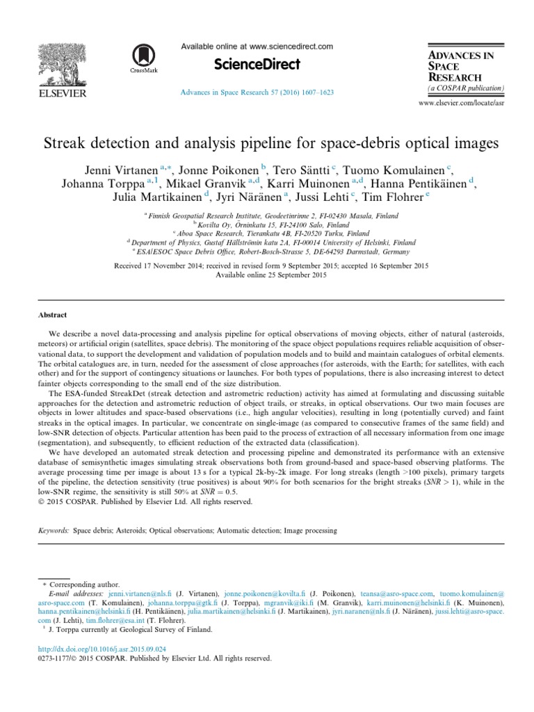 Advances in Space Research Volume 57 Issue 8 2016 | PDF | Image ...
