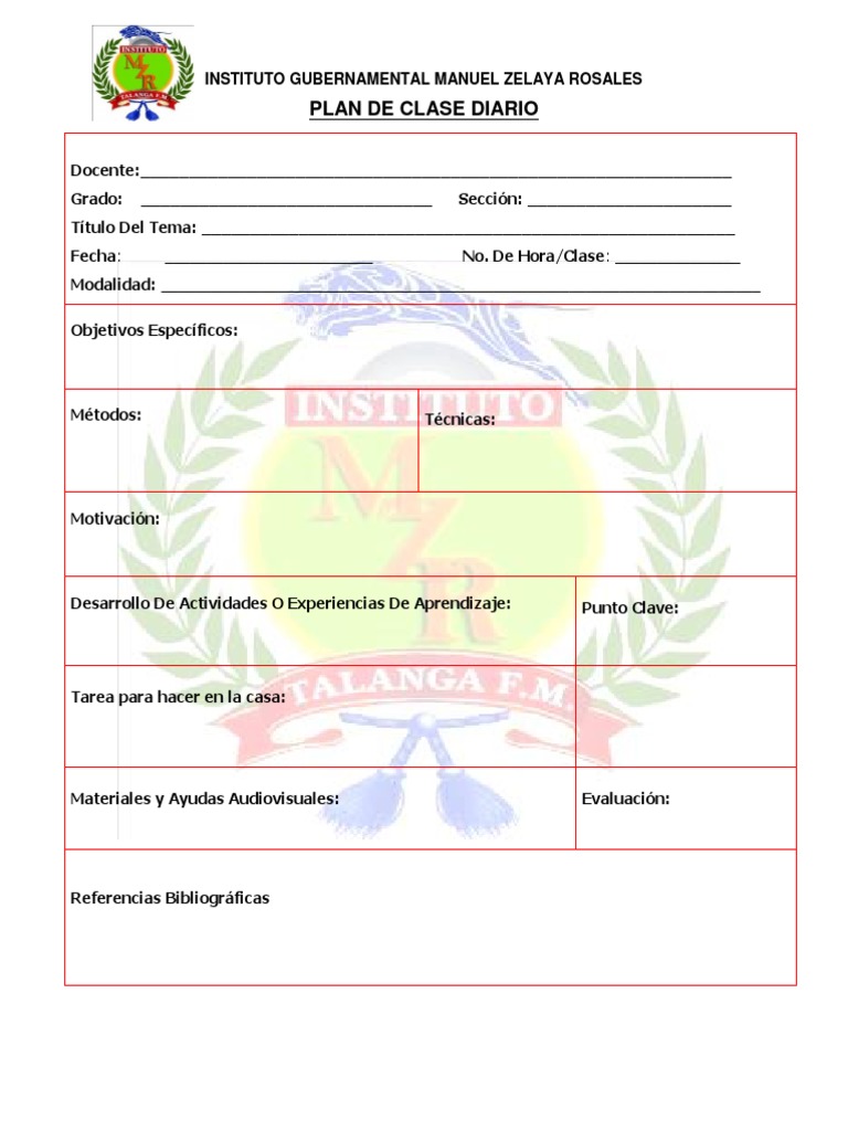 Formato de Plan Diario | PDF