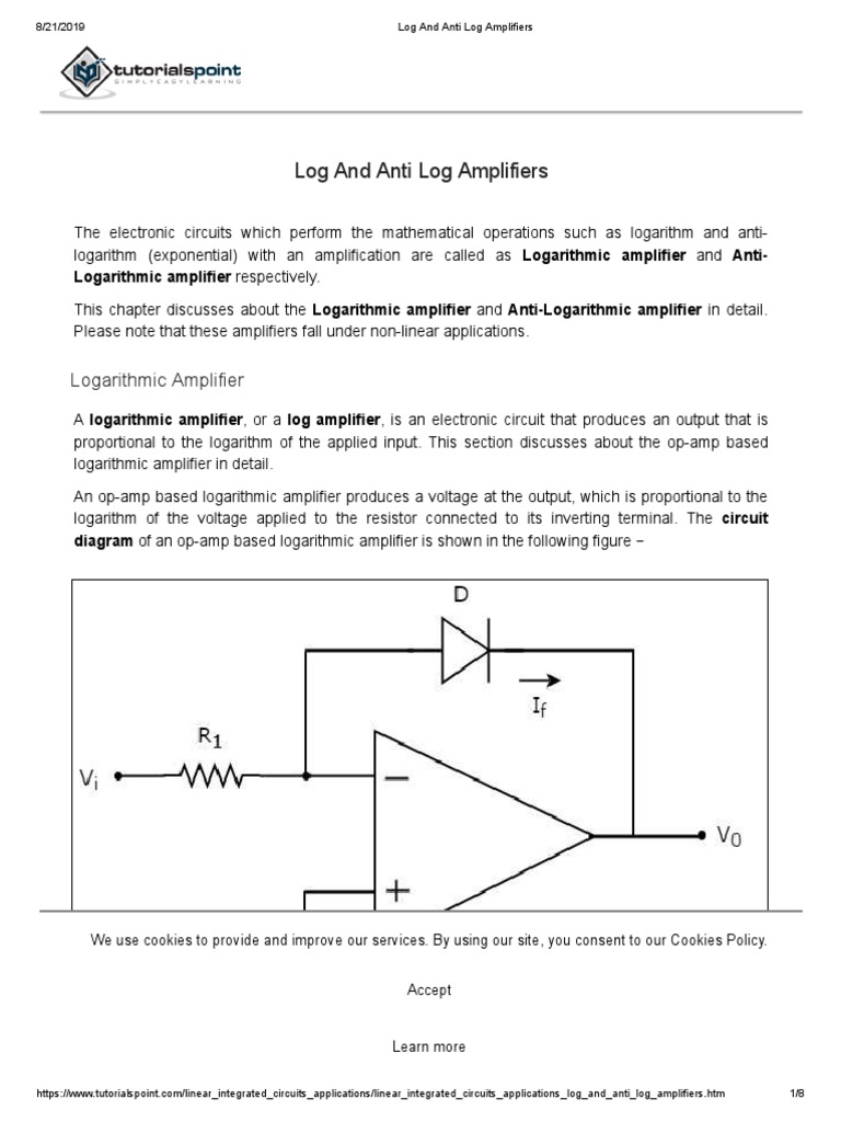 Log and Antilog Amplifiers | PDF | Operational Amplifier | Amplifier