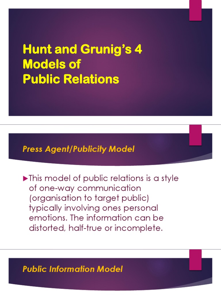 Hunt and Grunig's 4 Models of Public | PDF