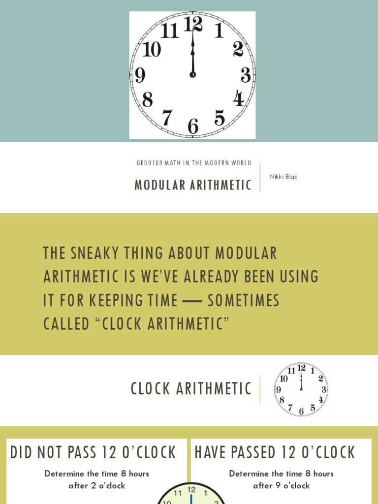 Modular Arithmetic | PDF | Division (Mathematics) | Elementary Mathematics