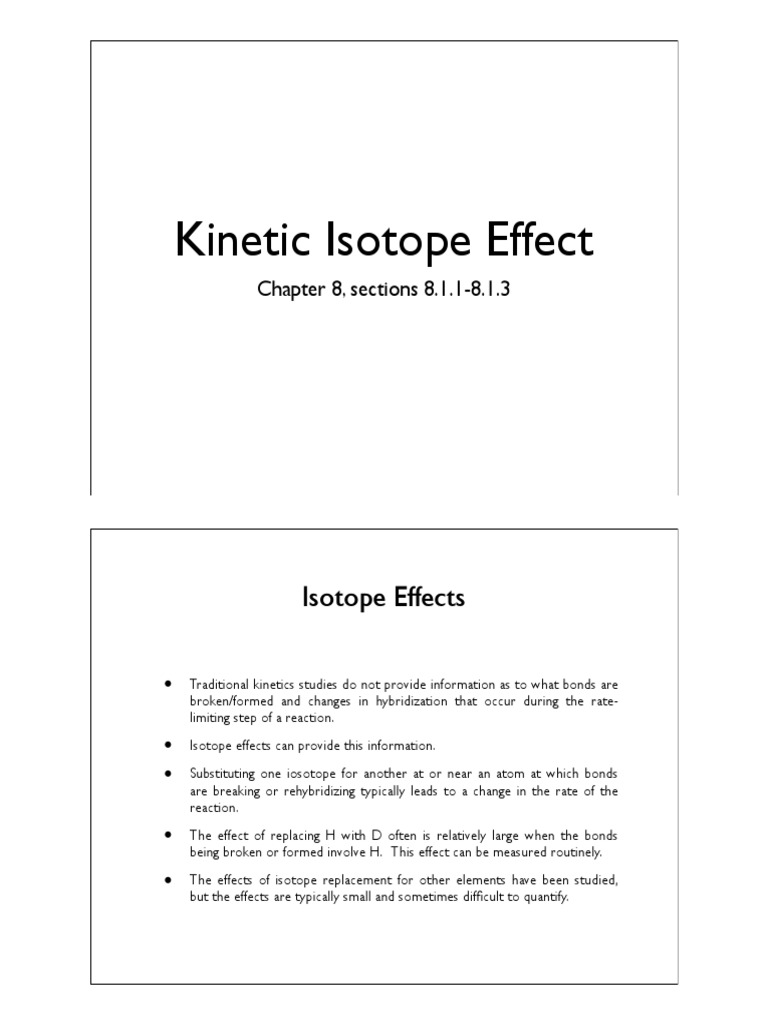Kinetic Isotope Effect: Exploring Bond Changes | PDF | Chemistry ...