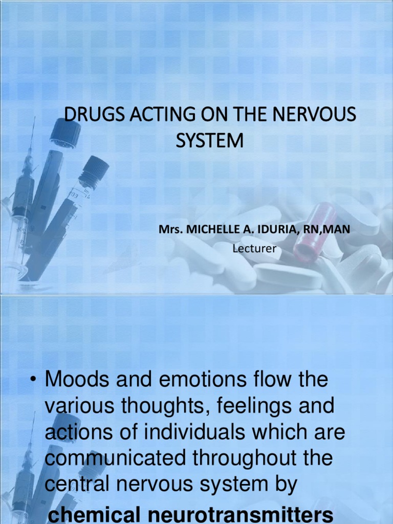 Drugs Acting On The Nervous System | PDF | Acetylcholine | Norepinephrine