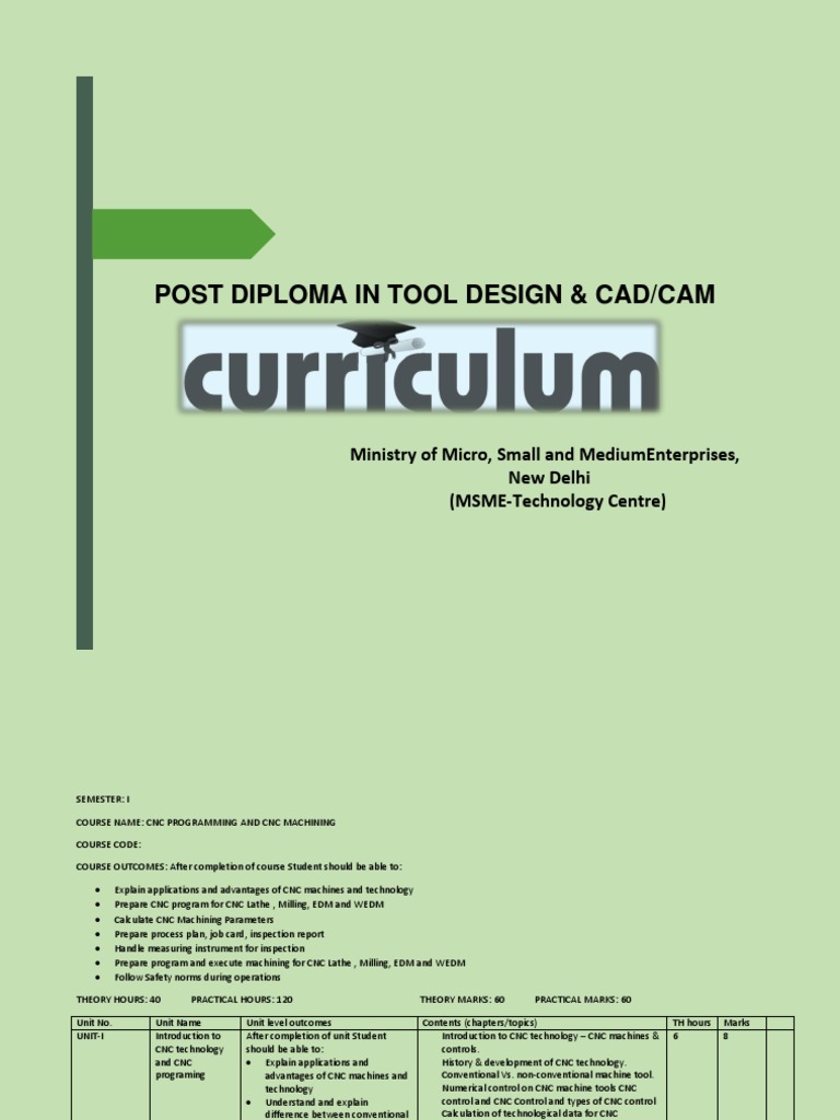 Igtr Aurangabad Curriculum PDTD&CC 08 | PDF | Numerical Control | Computer Aided Design