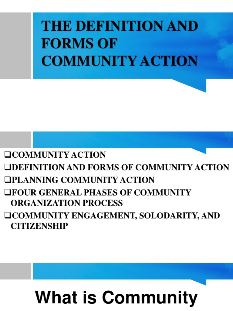 The Definition and Forms of Community Action | PDF | Phenomenology ...