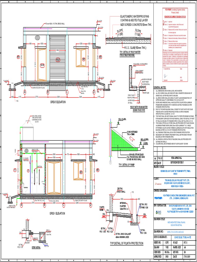 Elevation of Control Room | PDF | Wall | Concrete