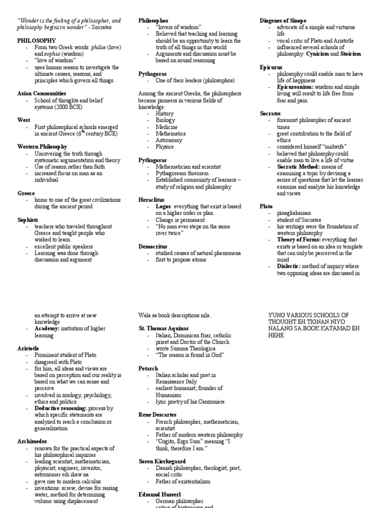 "Wonder Is The Feeling of A Philosopher, and Philosophy Begins in ...