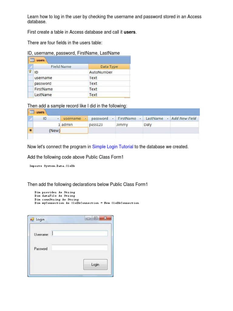 Learn How To Log in The User by Checking The Username and Password ...
