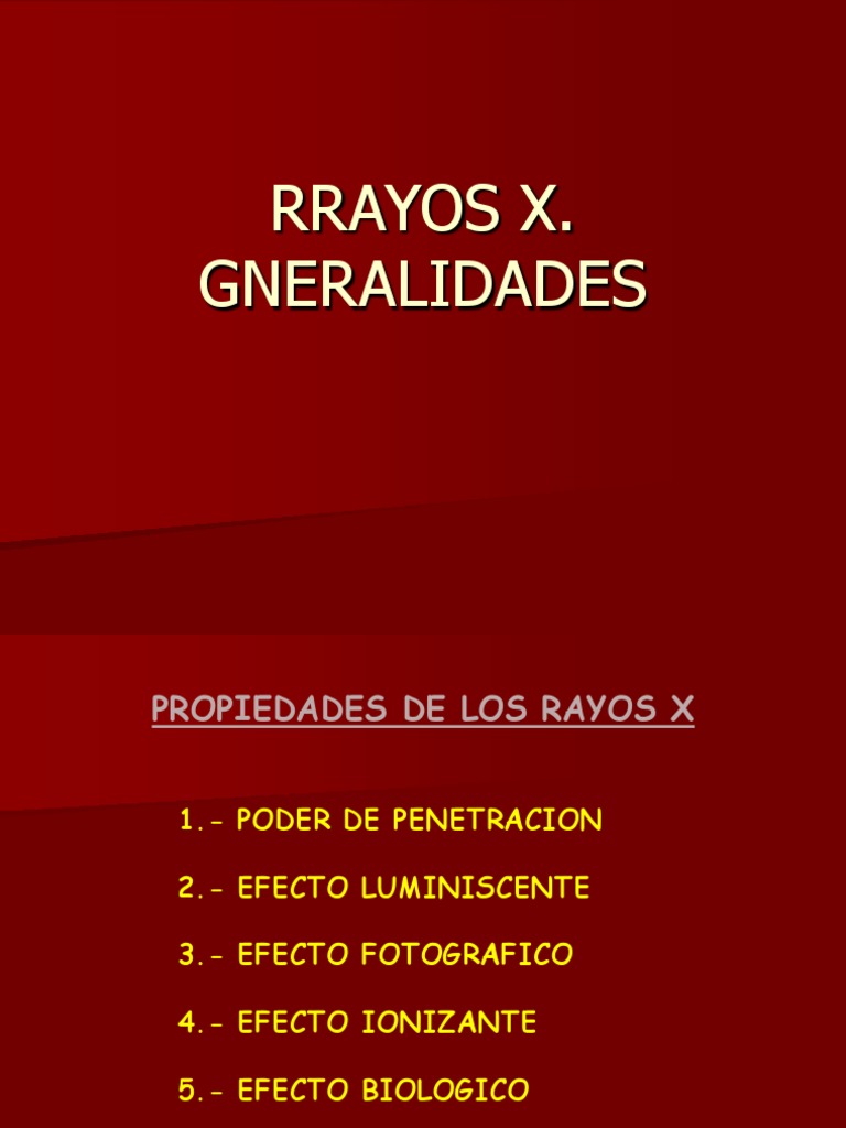 Rayos X Generalidades | PDF | Rayo X | Radiación