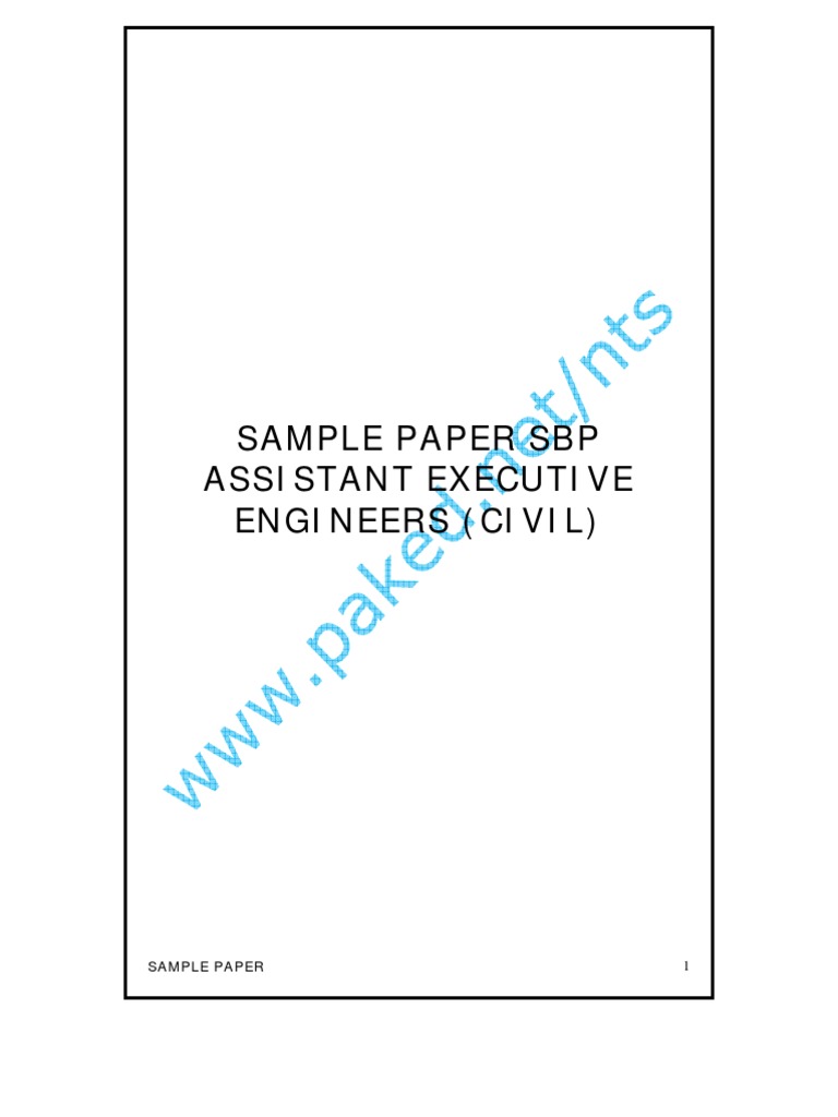 Sample Paper SBP Assistant Executive Engineers (Civil) | PDF | Teaching ...