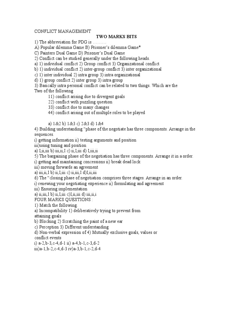 Conflict Management | PDF | Negotiation | Bargaining