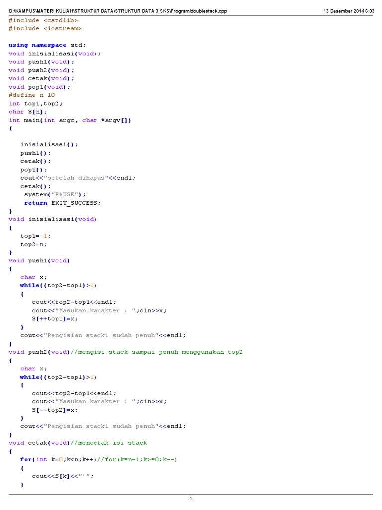 Contoh Double Stack | PDF
