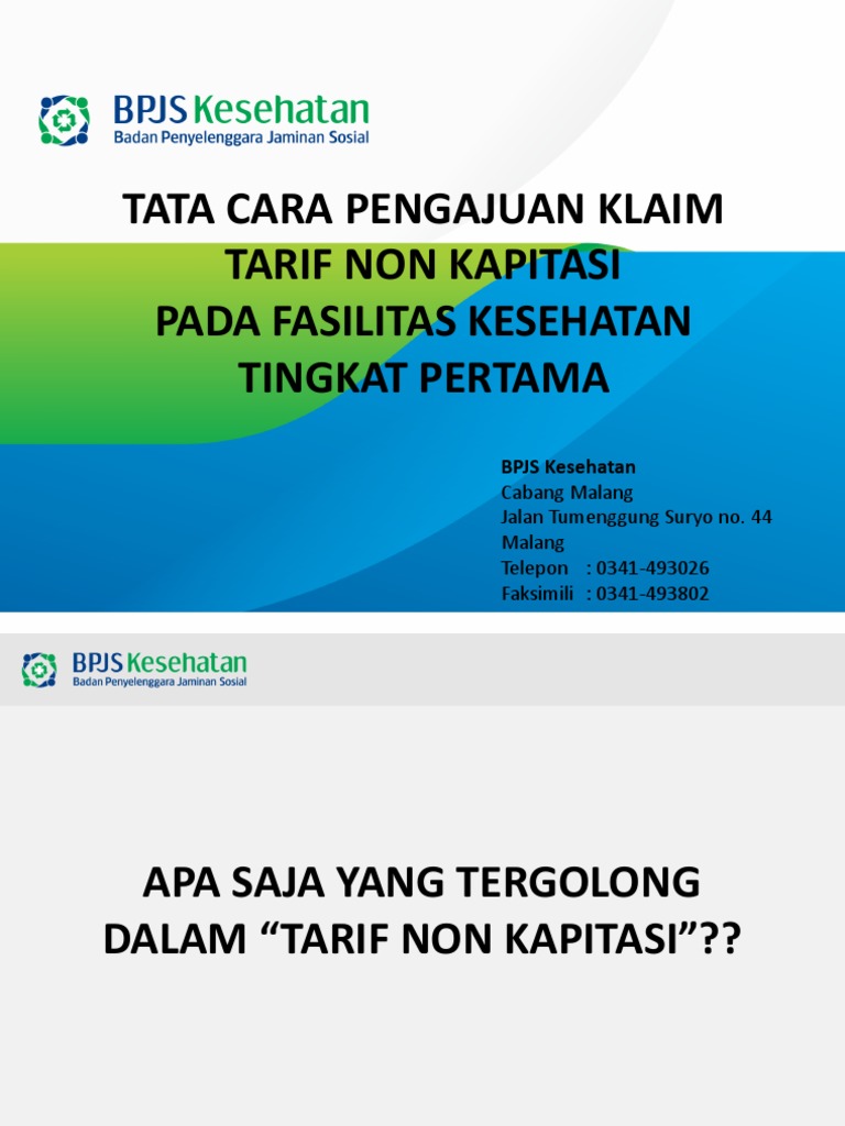Panduan Klaim Tarif Non Kapitasi BPJS | PDF | Sains & Matematika