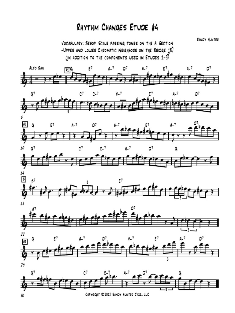 Jazz Etude Alto Saxophone | PDF | African American Music | Harmony