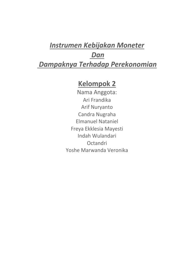 Instrumen Kebijakan Moneter | PDF