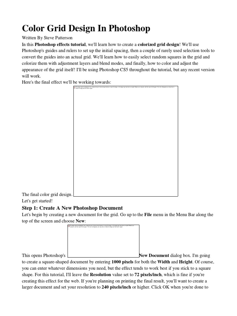 Color Grid Design in Photoshop | PDF | Adobe Photoshop | Graphics