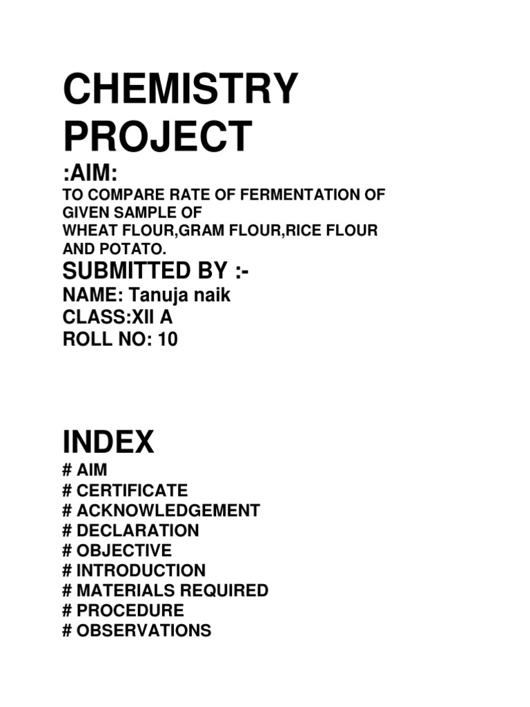 Comparing the Rate of Fermentation of Wheat Flour, Gram Flour, Rice ...