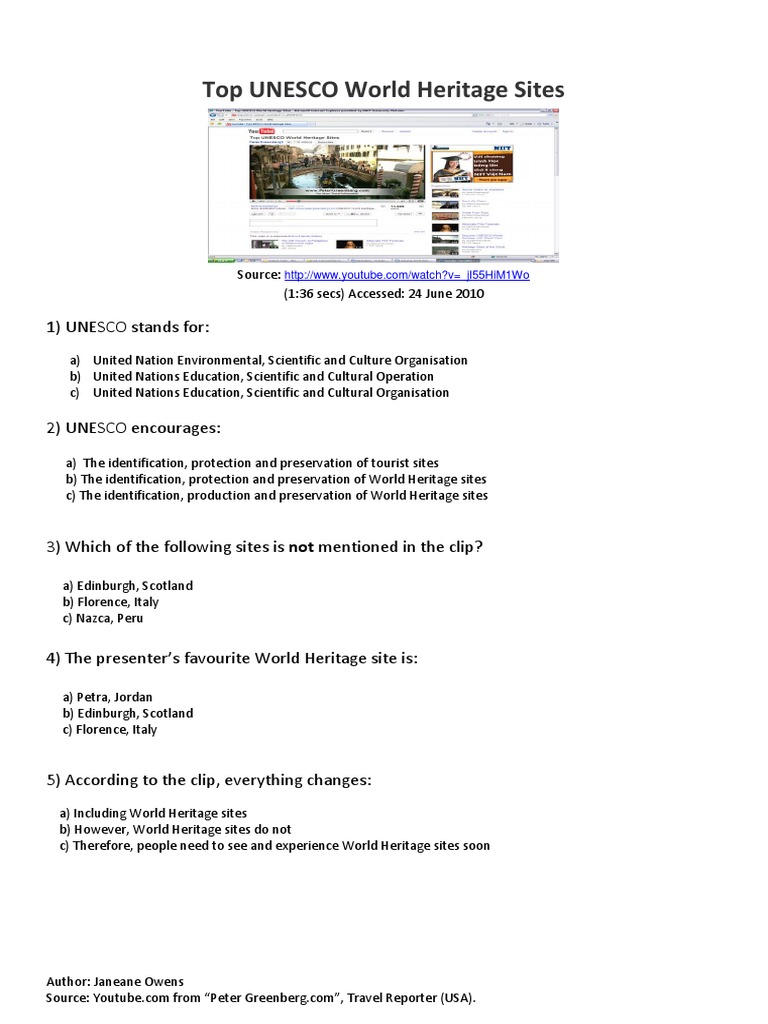 Top Unesco World Heritage Sites | PDF | World Heritage Site | Museology