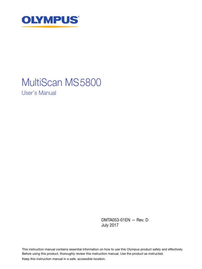 Multiscan Ms5800: User'S Manual | PDF | Electrostatic Discharge ...