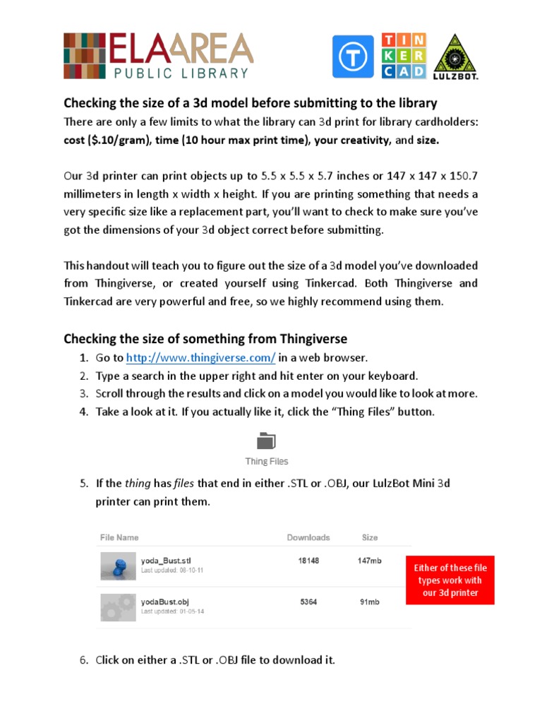 Checking The Size of A 3d Model Before Submitting To The Library | PDF ...