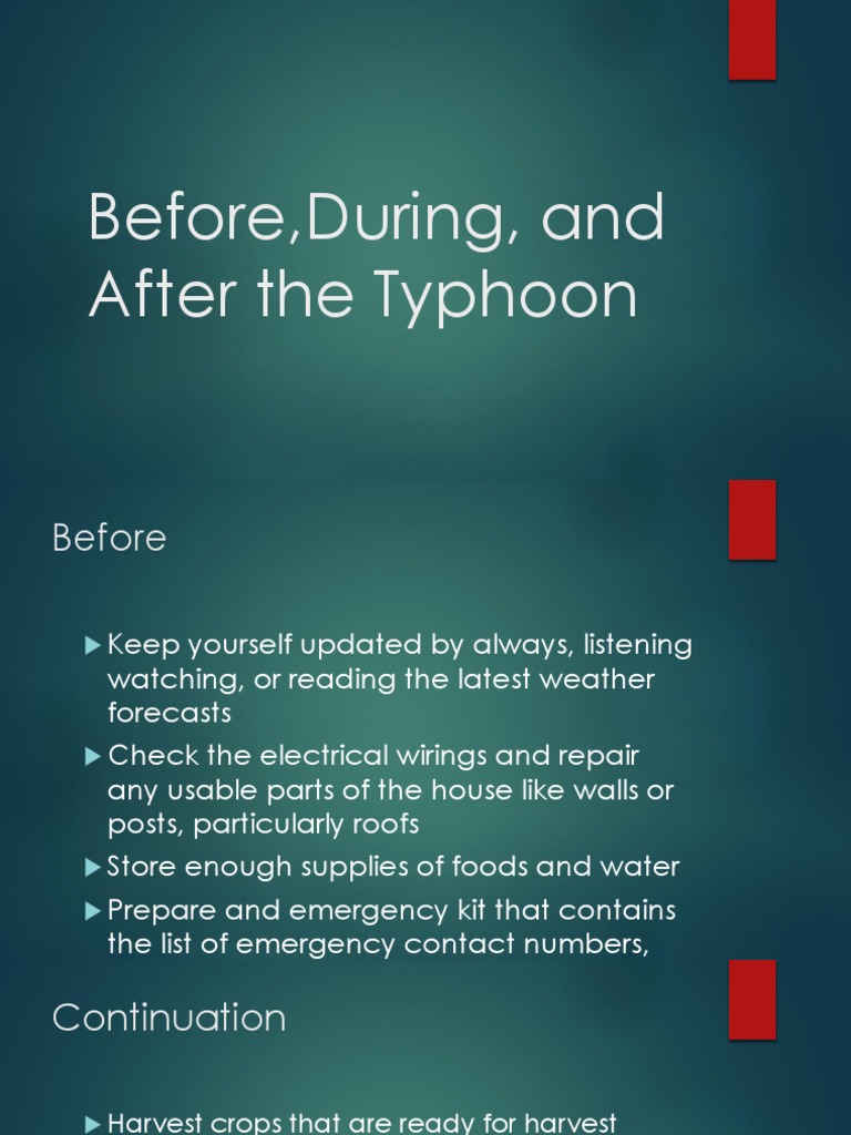 What To Do Before, During, and After A Typhoon | PDF