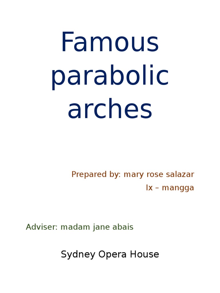 Famous Parabolic Arches | Download Free PDF | Sydney