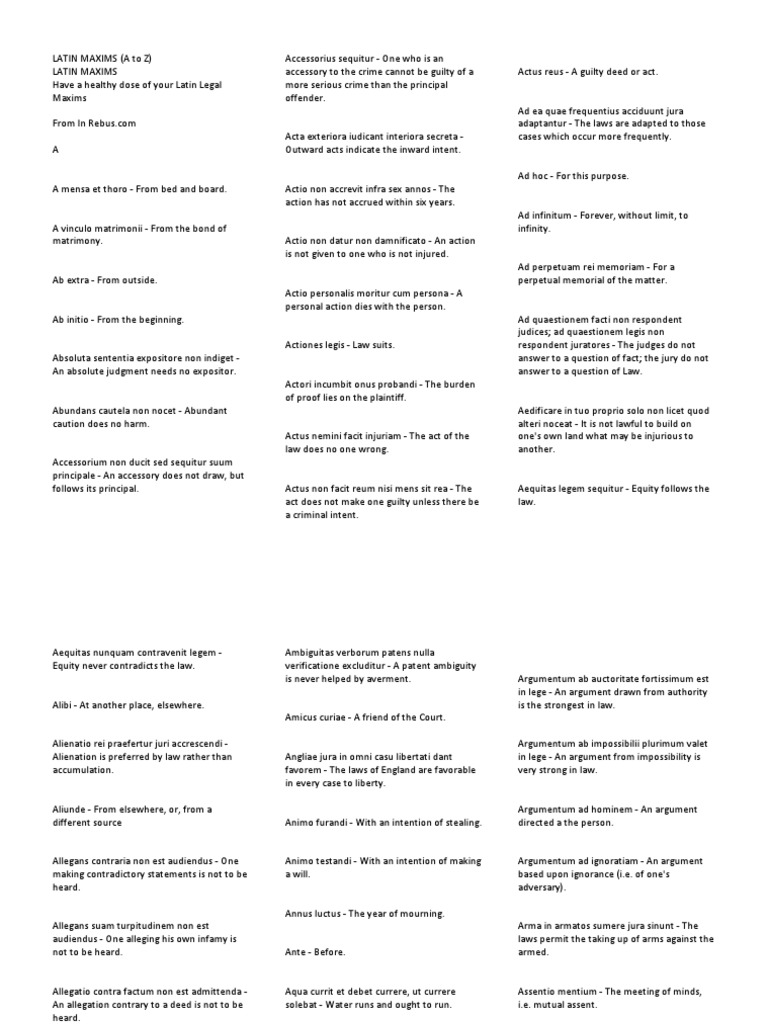 Latin Maxims | PDF | Social Institutions | Social Science