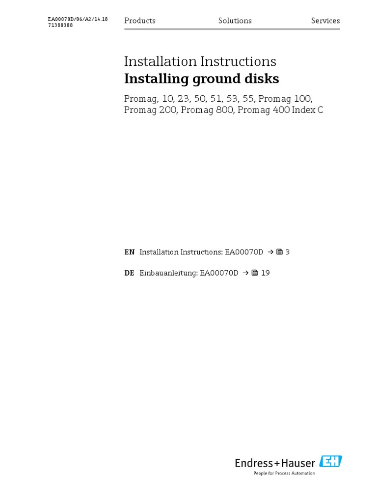 Installation Instructions Installing Ground Disks | PDF | Electrical ...