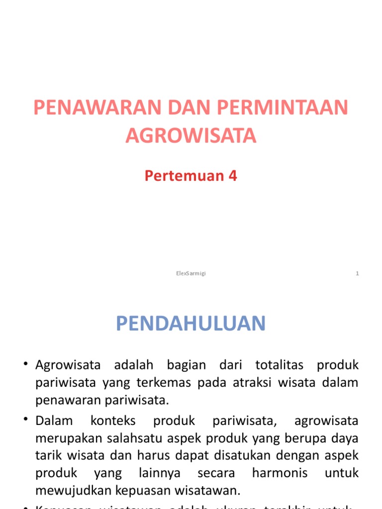 4 - Penawaran Dan Permintaan Agrowisata | PDF