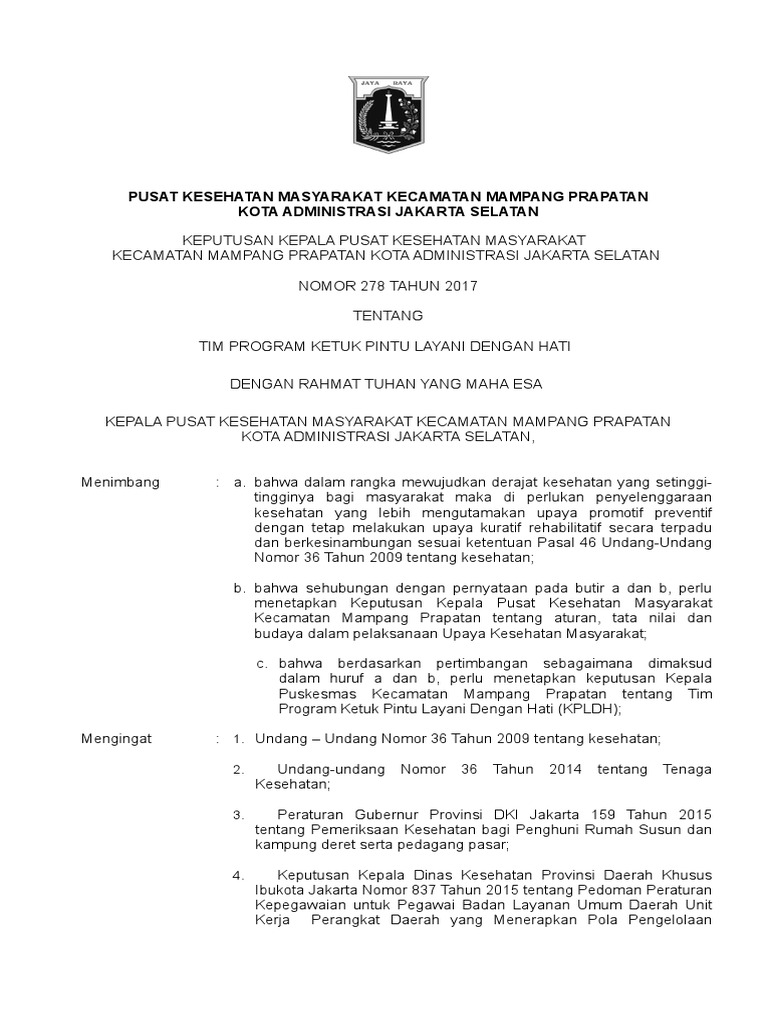 Contoh SK KPLDH | PDF