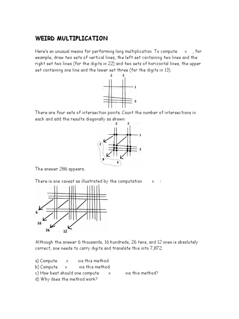 Weird Multiplication | PDF | Multiplication | Numbers
