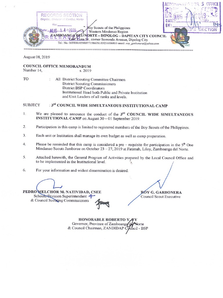 Institutional Camp and Its Program | PDF