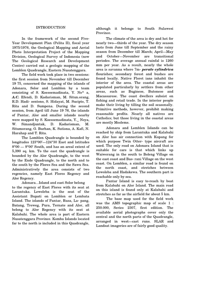 Geological Map of Lomblen | PDF | Clastic Rock | Basalt