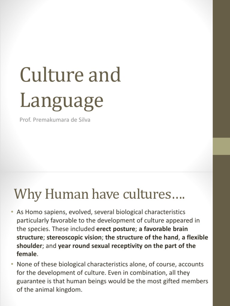 Culture and Language: Prof. Premakumara de Silva | PDF | Value (Ethics ...