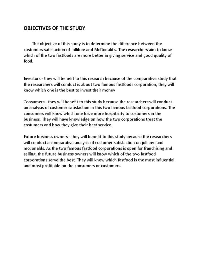 OBJECTIVE | PDF | Fast Food | Business Economics